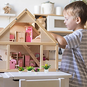 14 Pieces Dollhouse Plant Miniature Bonsai Plant Mini Potted Plant Flower Model Tiny Fake Greenery Ornament Dollhouse Furniture for Christmas Toddlers Girls and Boys (Classic Style)