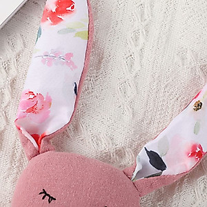 Bunny Security Blanket Soft Baby Lovey Unisex Soothie Baby Comforters Baby Toys with Blanket Lovies for Babies Gifts for born Baby Snuggle Toy Baby Bunny Stuffed Animal 16 Inch Purple, (LBPPC22)