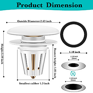 Sink Drain Strainer, ZMyHeart Drain Hair Catcher, Bathroom Universal Basin Sink Drain Stopper, Anti-Clogging, Bathtub Sink Stopper for 1.04~1.97 inch Drain Hole (Bullet Type)