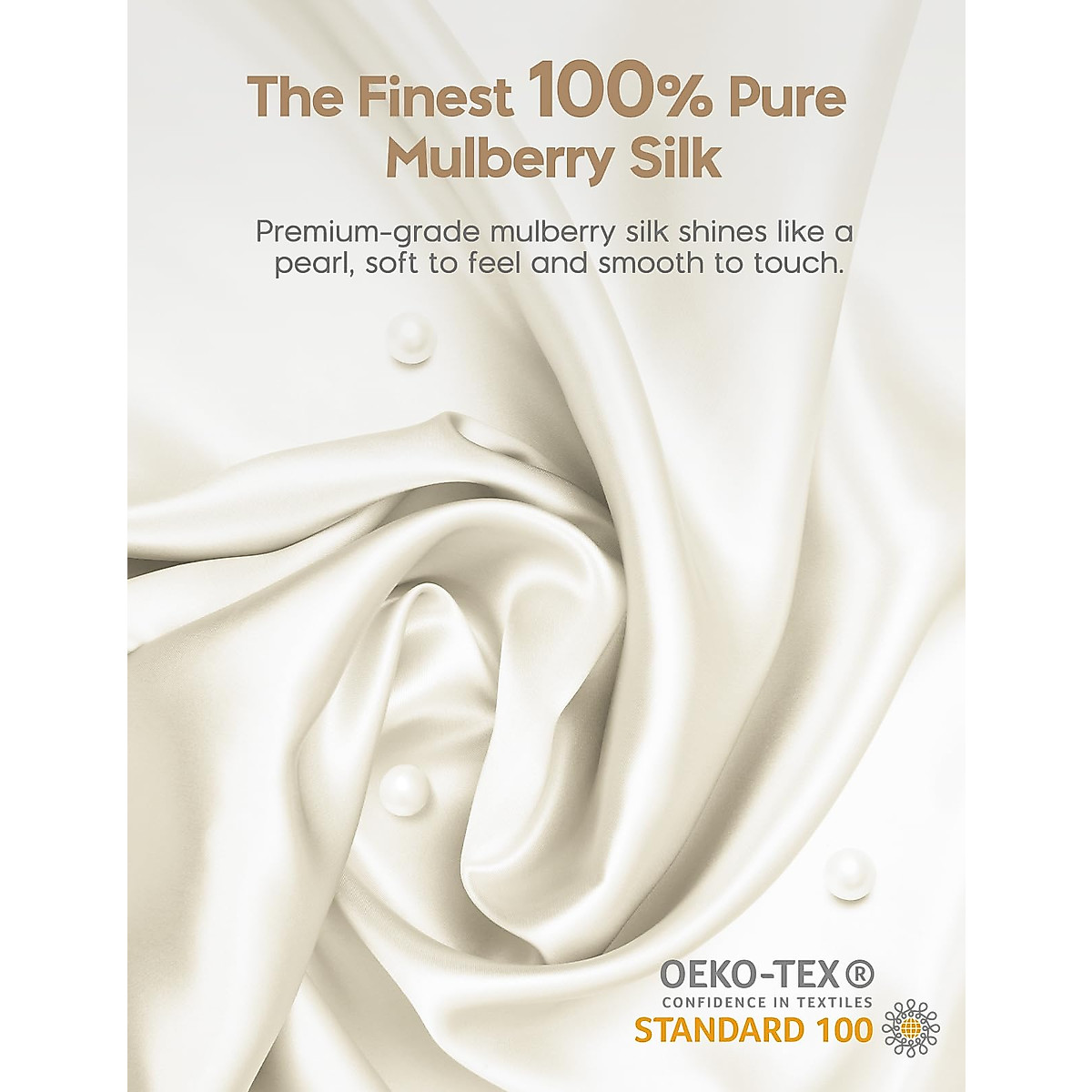 100% Pure Mulberry Silk Pillowcase for Hair & Skin - 22 Momme 6A High-Grade Fibers - Anti-Aging, Anti-Sleep Crease, Cooling Satin Pillowcases with Hidden Zipper, Best Gift Idea (Standard 20x26 Inches)