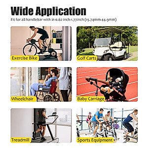 Charchendo Tablet Holder for Spin Bike, Universal Handlebar Phone Mount with Gooseneck for Stationary Exercise Bike, Elliptical, Compatible with iPad Pro/Air/Mini, Smartphones More Devices 4-13''