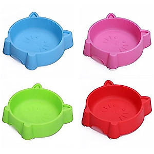 FUUIE Bowls for Food and Water Pet Bowl Plastic Cat Face Anti-Skid Bowl Creative Portable Cat Face Multipurpose Cat Bowl Dog Bowl Pet Household Supplies (Color : Blue)