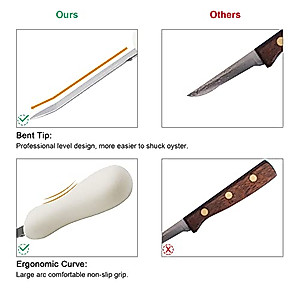 Oyster Shucking Knife, FRYOOGG Oyster Knife Oyster Knife Shucker Set With 5-level Protection Food Grade Oyster Shucking Knife Glove(L), Oyster Shucker Knife, Oyster Shucker, Oyster Shucking Kit(White)