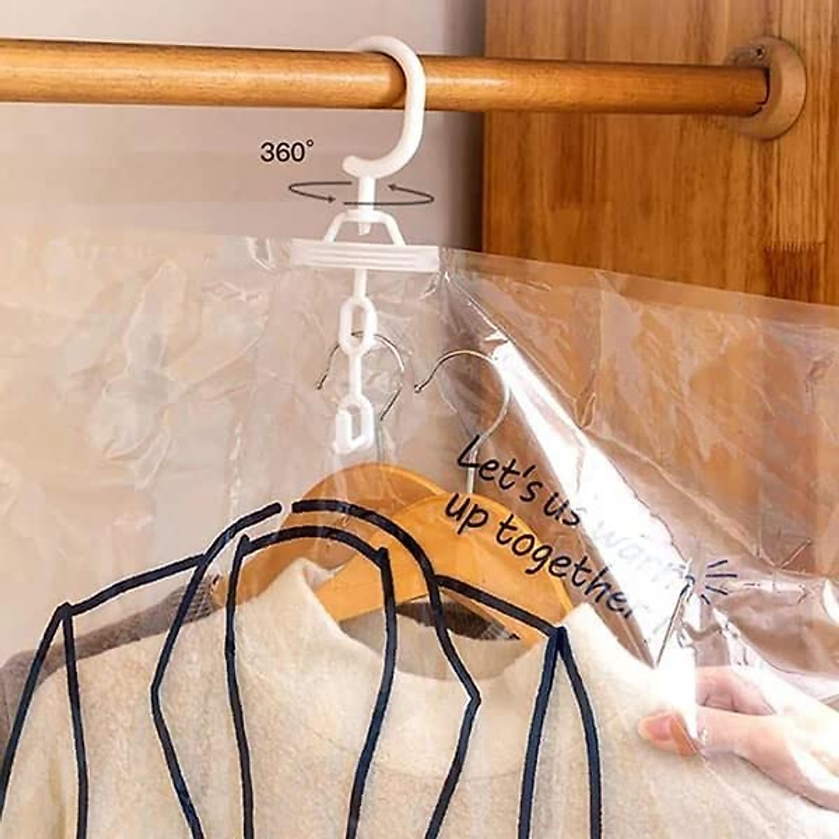 2023 Hanging Compressible Storage Bag -【New Version】Vacuum Storage Bags w/Manual Air Pump, Reusable & Durable, Clothes Vacuum Organizer for Home Closet Organization (Medium, 2 PCS)