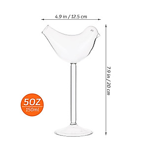 Bird Glasses Cocktail Glasses：Cabilock 2pcs Bird Design Cocktail Glass Crystal Wine Glass Wine Goblet Beverage Glass Cup Whiskey Decanter for Wedding Birthday Bouquet Bar Party Supply (Transparent)