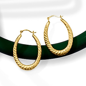 Ross-Simons 14kt Yellow Gold Twisted Oval Hoop Earrings