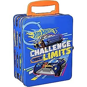 Theo Klein 2883 Hot Wheels Storage Case I Made of Metal I with Storage Compartments for up to 18 Cars I Dimensions: 21 cm x 15.5 cm x 8.5 cm I Toy for Children Aged 3 Years and up Multi - Colored