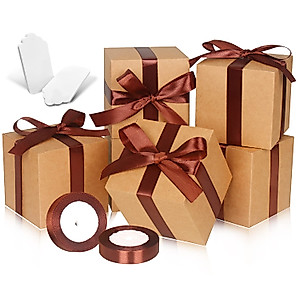 DOYIDE Brown Gift Boxes 5x5x5, 30 Pack Paper Gift Boxes with Lids for Gift, Bridesmaid Proposal Box, Cupcake Boxes, Gift Box for Wedding, Birthday, Groomsmen Proposal, Gifts, Packaging, Present