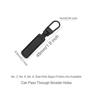 Mizeer Zipper Pull Replacement for Small Holes Zipper, Detachable Zipper Tab Repair for Clothing Jackets Boots