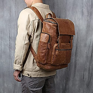 FEER Genuine Leather Backpack First Layer Cowhide Backpack Leisure Travel Bag Large Capacity Laptop Bag For 16inch