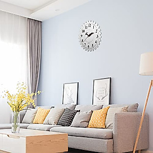 CIGERA 12 Inch Metal Wall Clock with Circular Saw Blade Dial, Handsaw and Hammer Pointer,Great Decor for Garage,Workshop and Man Cave