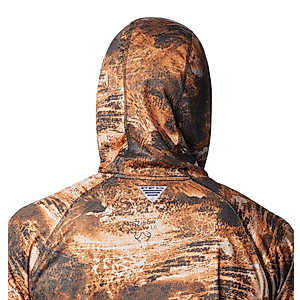 Columbia Men's Super Terminal Tackle Hoodie, Orange Blast Realtree Horizon, Medium