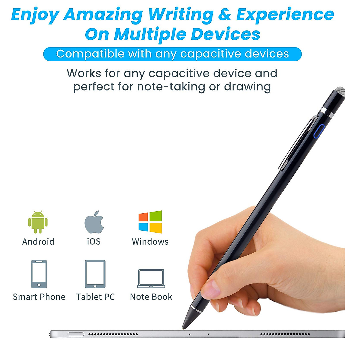 Stylus for Dell 2 in 1 Laptop Pen, EDIVIA Digital Pencil with 1.5mm Ultra Fine Tip Penicl for Dell 2 in 1 Laptop Stylus, Black