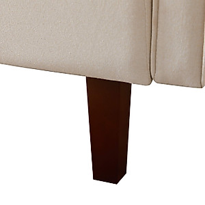 Eafurn Button Tufted Convertible Sofa Bed,Modern Linen Fabric Adjustable Couch Sleeper Modern Reversible Convertible Folding Lounge Couch Loveseat Daybed for Living Room with Solid Wood Legs