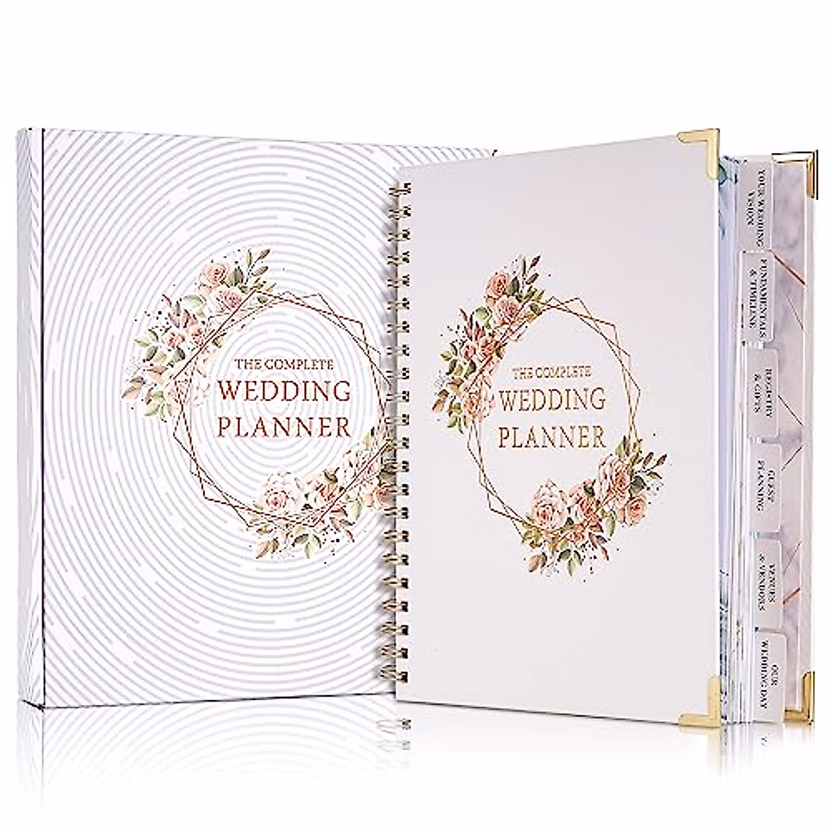 Bride's Wedding Planner & Organizer - Wedding Planner, 188 Pages, Gold Foil Hardcover with Metal Corners + 6 Inside Pockets + Countdown Calendar, Engagement Diary Gift for the Future Bride and Groom