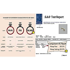 OUFER 14G Solid Gold Belly Button Rings Clear CZ Navel Ring Belly Button Piercing Navel Jewelry 14K Yellow/White Gold Belly Rings