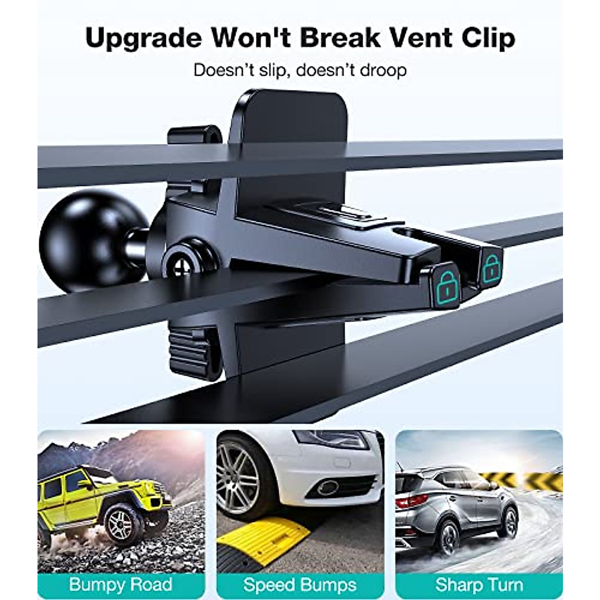 VICSEED Phone Mount for Car [66 LBS Powerful Suction][Thick Cases & Big Phones Friendly] Universal Car Phone Holder Mount Dashboard Windshield Air Vent Cell Phone Holder Car for iPhone 14/13/12