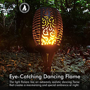 Solar Lights Outdoor (Super Large Size), 99 LED Solar Tiki Torches with Flickering Flame, Waterproof Solar Powered Lights Halloween Decorations Garden Yard Pathway Decor