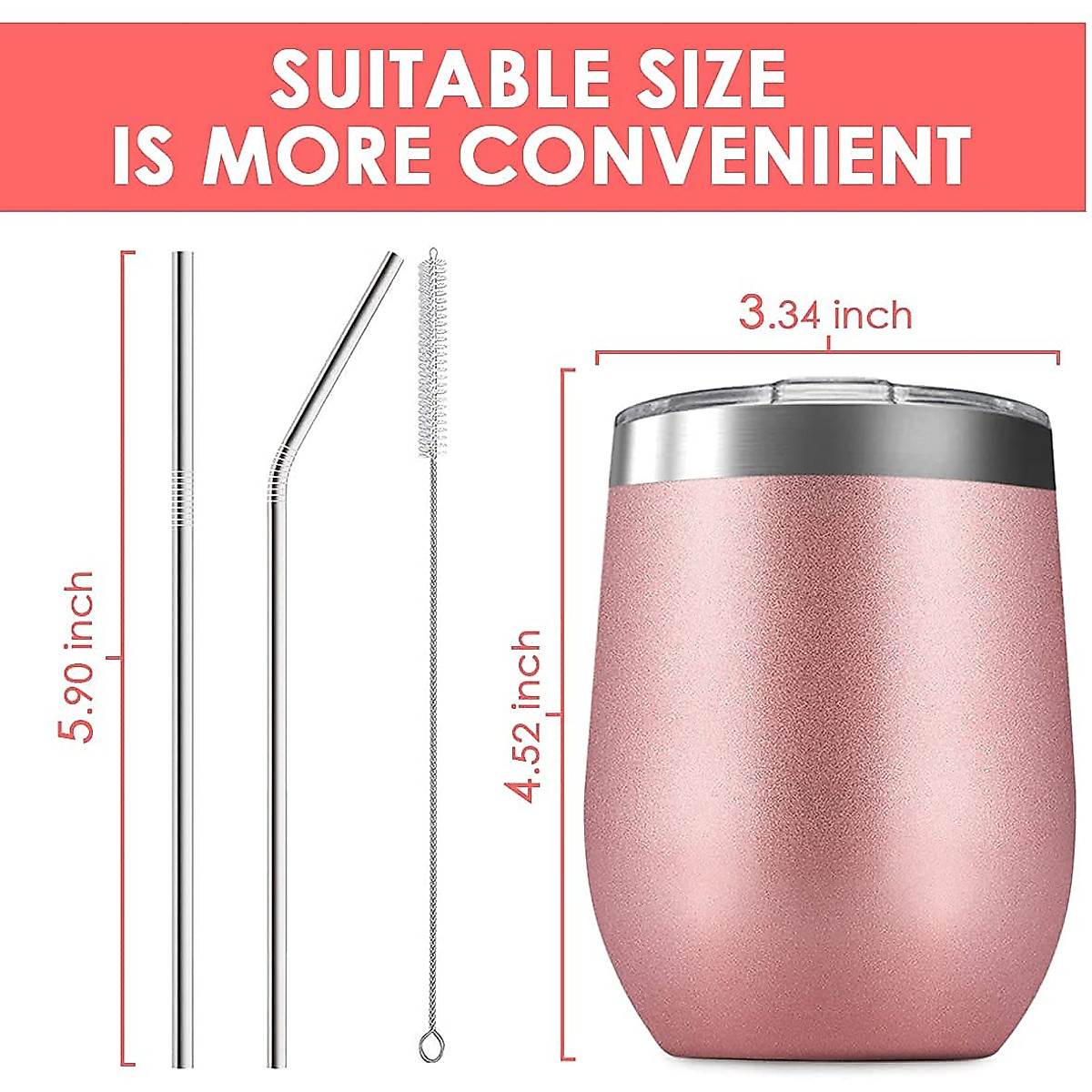 Deitybless Thank You Gifts for Women - Birthday Gifts for Mom, Wife, Daughters - 2023 Graduation Gifts - Funny Appreciation Gifts for Nurse, Best Friend, Sister, Coworker - Wine Tumbler(Rose Gold)