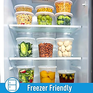 ZT GUZOR 24oz [240 pack] Plastic Food Storage Containers and Deli Containers with Lids, Plastic Soup, Freezer Storage, Meal Prep Containers