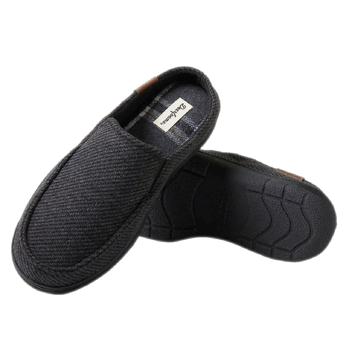 Dearfoams Men's Indoor/Outdoor Breathable Memory Foam Clog Slippers in Black 9-10 Medium