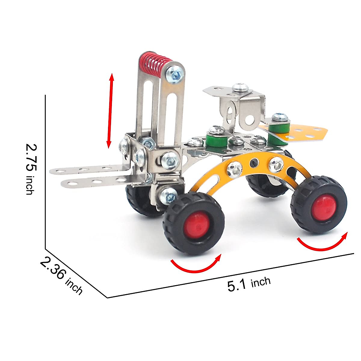 Samtor Metal Engineering Vehicle Assemble Building Blocks Toy Set Kit, Educational Car Model, for Child of Ages 8 and up, Steam, Birthday Gift (Forklift and Snow Pusher)