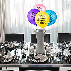 36 Pieces Colorful Release Memorial Balloons Remembrance Funeral Balloons with 2 Pieces White Ribbons for Celebration of Life, Balloon Release, Funeral Decoration