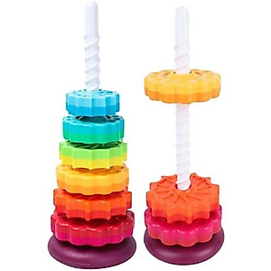 BornCare Kids Spinning Spiral Stacking Toy for Baby Toddler Kids. Durable Colorful Toy Pre K