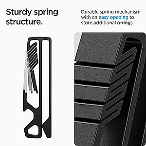 Spigen Metal Fit Titanium Belt Loop Key Ring Clip Holder, Car Keychain Key Clip for Belt, Bottle Opener Key Chain Ring for Men and Women - Black