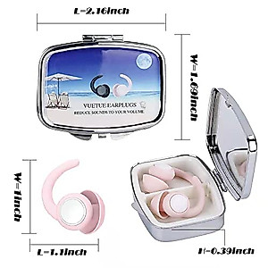 Noise Cancelling Earplugs for Sleep, Reusable Ear Plugs for Sleeping Snoring, Concerts, Swimming, Ear Plugs for Noise Reduction, Silicone Earplugs Sound Blocking Sleeping (Pink)