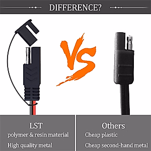 LST 6FT 12V Ring Terminal SAE to O Ring Connecters Extension Cord Cable Connector for Battery Charger/Maintainer