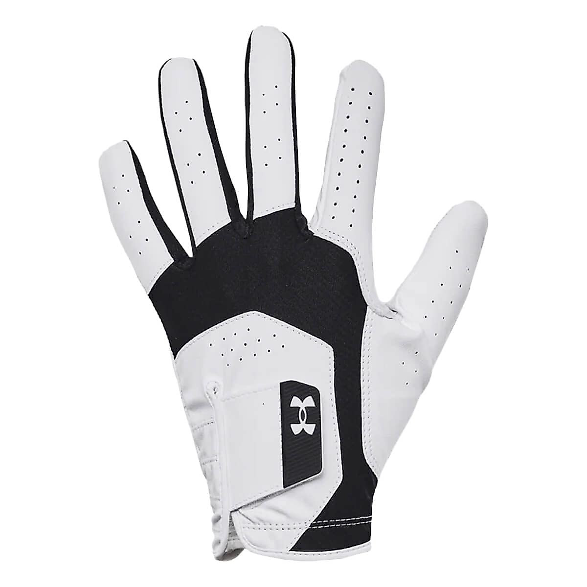 Under Armour Men's Iso-Chill Golf Glove, Black (001)/White, Left Hand Medium Large