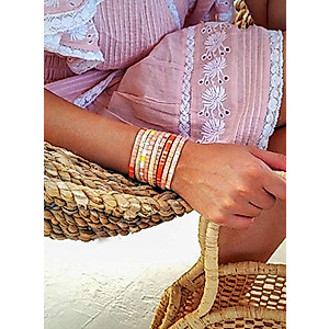 KELITCH New Miyuki Tila Beaded Stretch Bracelets Women Tila Bracelets Stackable Friendship Bracelets