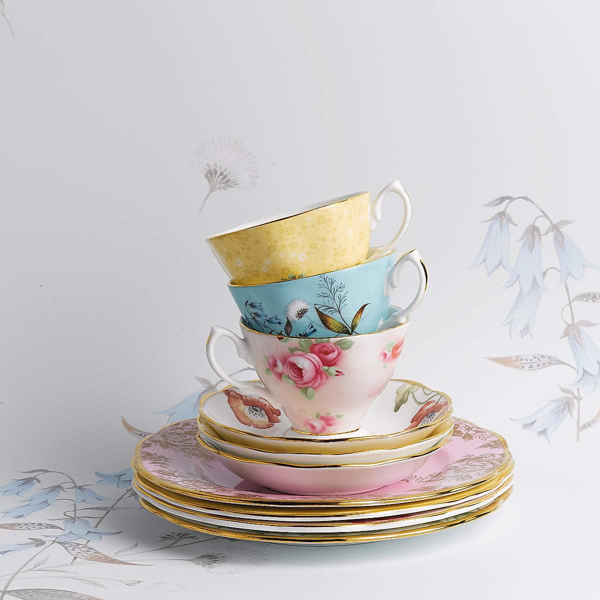 Royal Albert 100 Years of Royal Albert Teacups and Saucers, 1950-1990, Set of 5