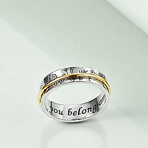 EXRANQO Flower Ring 925 Sterling Silver Wildflower Ring Inspirational Gifts Jewelry for Women