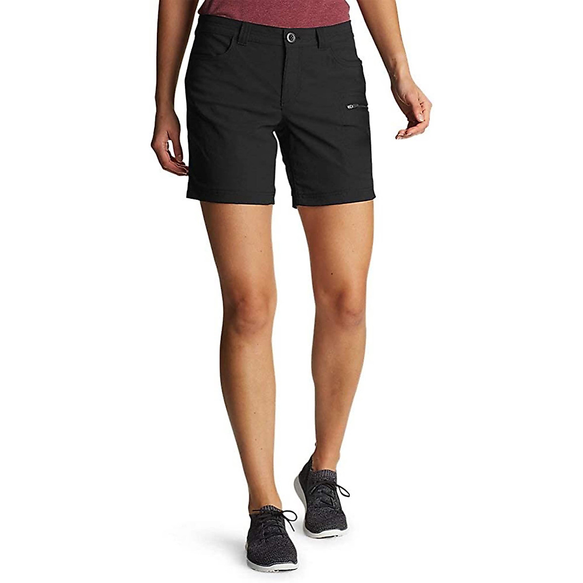 Eddie Bauer Women's UPF 50+ Stretch Rainier Short (as1, Numeric, Numeric_8, Regular, Regular, Black, 8)