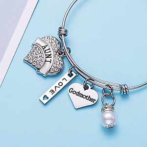LParkin Godmother Gift Bangle Bracelets Godmothers Proposal Gifts From Godchild God-mother Present From Goddaughter Godson Baptism Meaningful Bracelet For Women