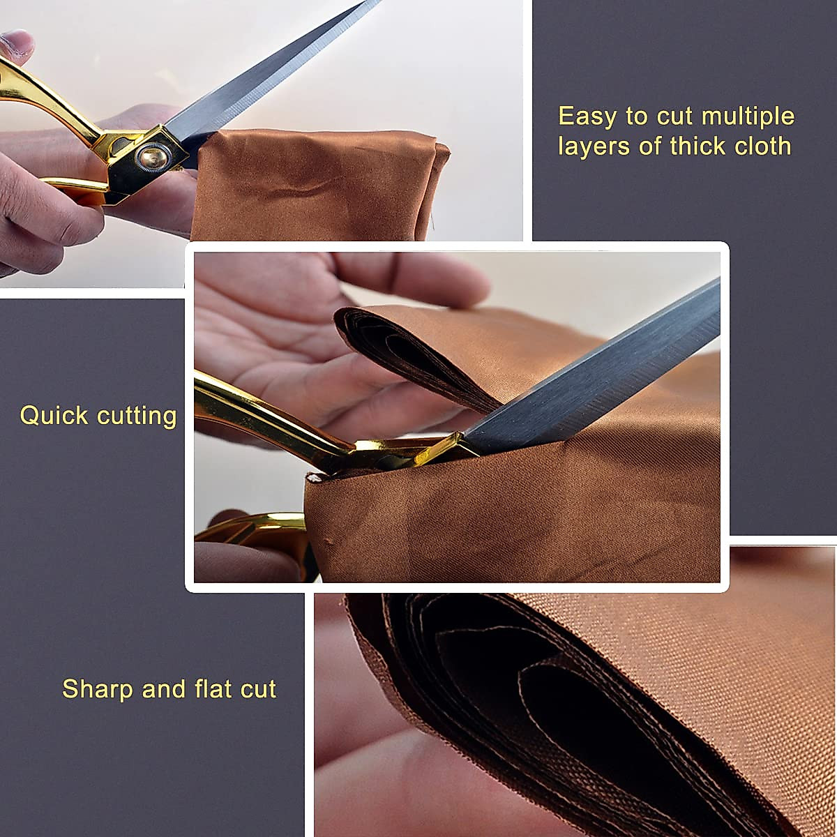 Ribbon Cutting Scissors Gold Scissors Stainless Steel 10.5" Big Scissors for Ribbon Cutting Ceremony Heavy Duty Fabric Tailor Scissors for Cardboard Cutting Sewing