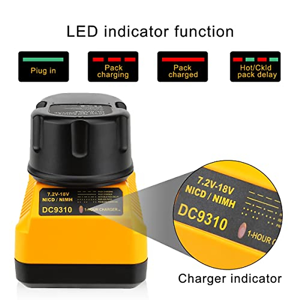 ANTRobut 18V 4500mAh Replacement Dewalt 18V Battery XRP DC9096 DC9098 DC9099 DW9095 DW9096 DW9098 DE9038 with DC9310 18V Battery Charger