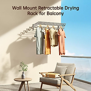 MrToNo Wall Mounted Clothes Drying Racks for Laundry, Collapsible Wall Mounted Clothing Drying Racks,Foldable Drying Rack Clothing, One-Piece Molding (No Assembly Required)