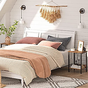 ALLOSWELL End Table, Side Table with Storage Shelf, Nightstand for Small Spaces, Bedside Table, for Living Room, Bedroom, Easy Assembly, Rustic Brown ETHR5001