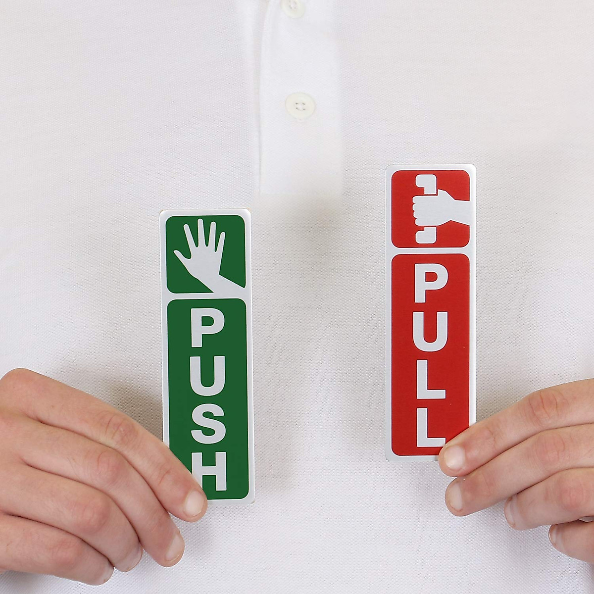 SmartSign "Pull/Push" Kit of 2 Anodized Signs | 1.5" x 5" Aluminum