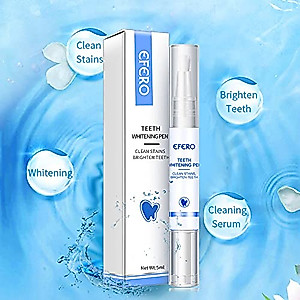 EFERO Teeth Whitening Essence Removes Plaque Stains Tooth Bleaching Cleaning Serum White Teeth Oral Hygiene Tooth Whitening Pen (Essence and Pen)
