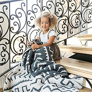 Saranoni Extra Large Throw Blanket Decorative Double-Layer Bamboo Blanket 60" x 80" (Extra Large Mudcloth)