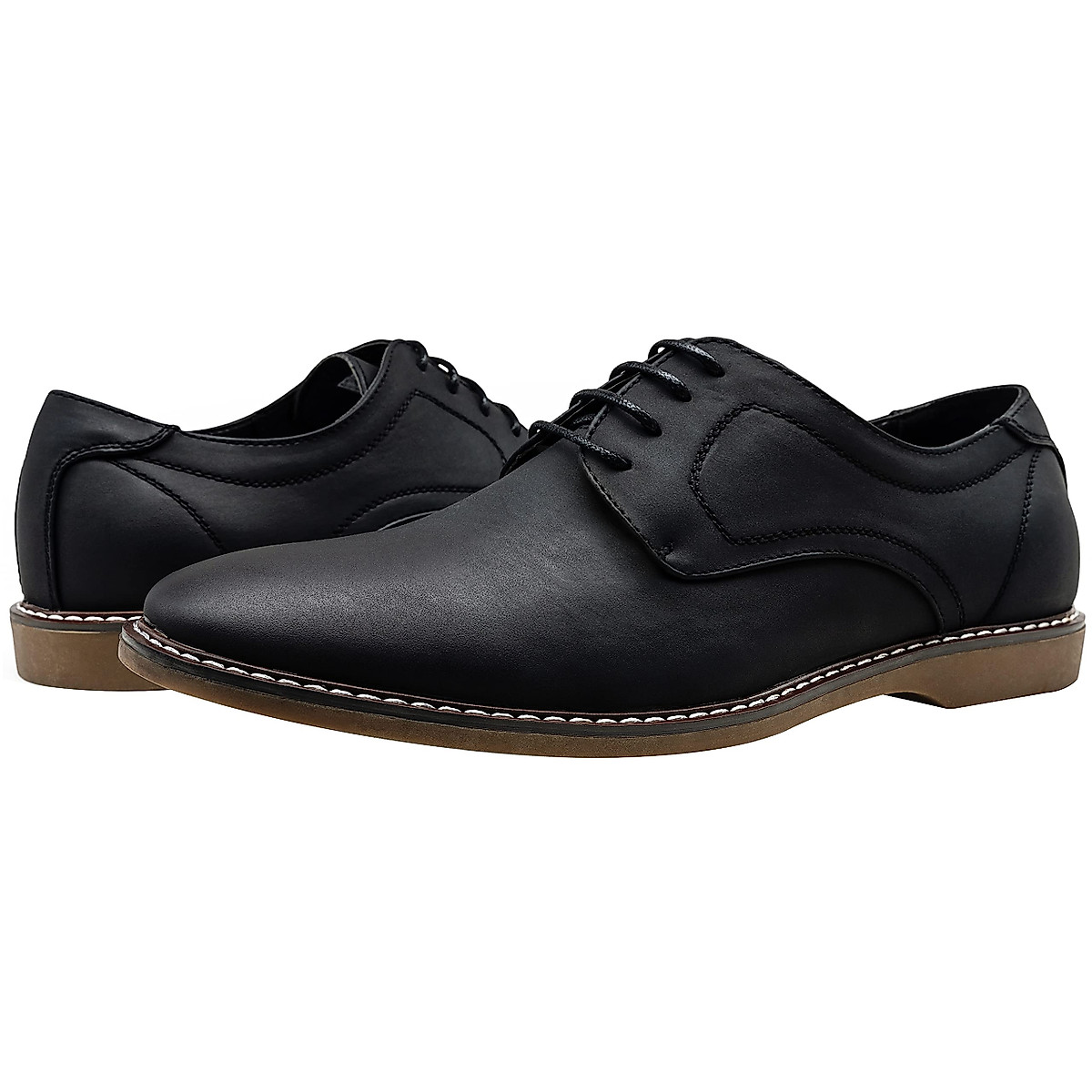 Jousen Dress Shoes for Men Plain Toe Suede Oxfords Lightweight Business Casual Classic Formal Derby Shoes(AMY619 Black 9)