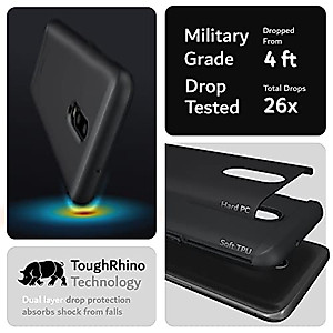 TUDIA DualShield Designed for OnePlus 6T Case, [Merge] Dual Layer Heavy Duty Slim Hard Case for OnePlus 6T (Matte Black)