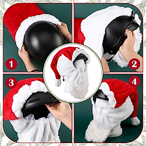 Shinymoon Christmas Santa Motorcycle Helmet Cover Nativity Helmet Cover Santa Claus Xmas Hat Decoration Accessories for Men Riding Bike Motorcycle Helmets, Helmet Not Included(Regular Style)