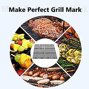 GasSaf 19 3/4 inch Grill Grid Grates Replacement for Chargriller 5050, 3001, 3008, 3030, 4000, 2121, King Griller 3008 5252, Cast Iron Grill Cooking Grid Grates(19-3/4'' x 6-3/4'' Each)(4-Pack)