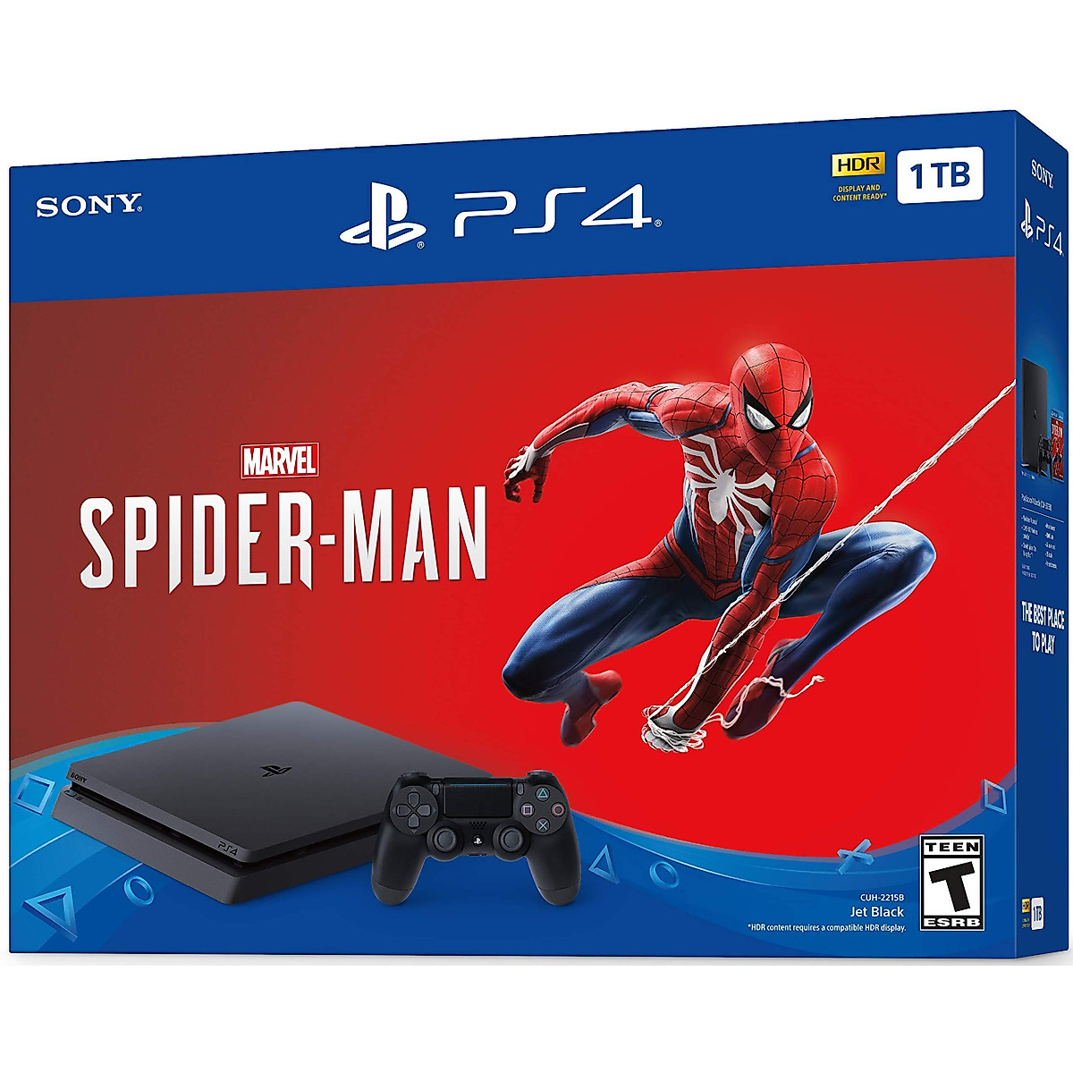 Newest Sony Playstation 4 Slim 1TB SSD Console - Marvel's Spider-Man PS4 Bundle with DualShock-4 Wireless Controller (Renewed)