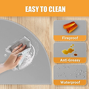 Hearth Rugs for Fireplaces Fire Resistant, 42 x 24 inch Fireproof Fireplace Mat Hearth Rug, Hearth Pads for Wood Stove Fireplace Indoor Outdoor, Protect Floors Carpets from Sparks Embers-Grey, 1mm